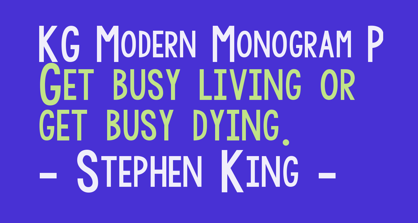 KG Modern Monogram Plain free Font - What Font Is