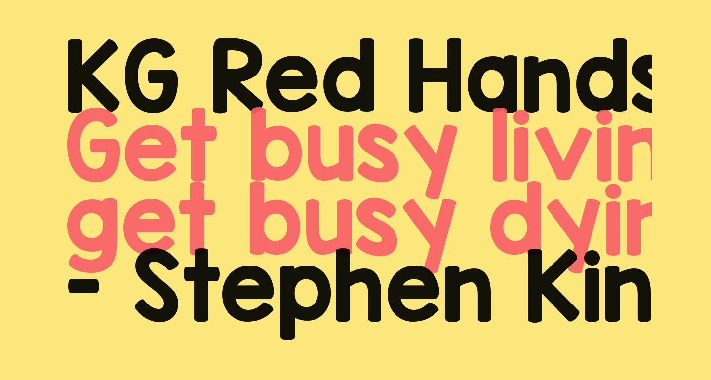 KG Red Hands free Font - What Font Is