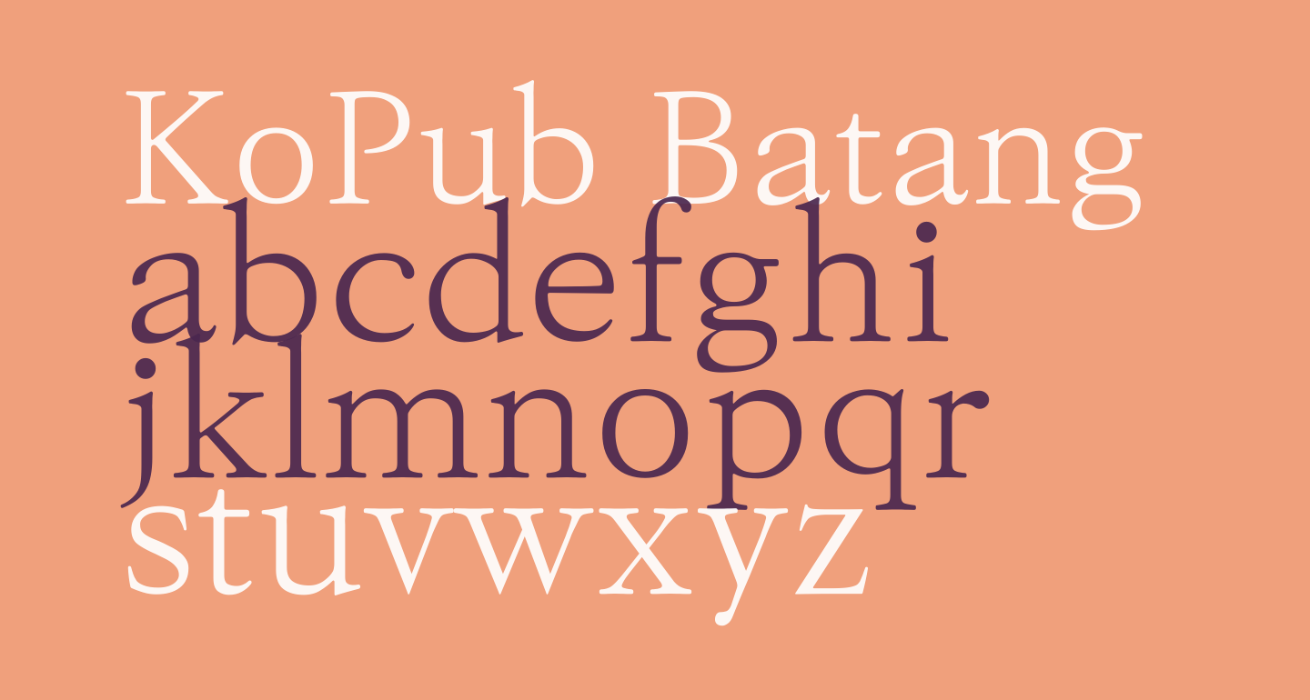 KoPub Batang Light free Font - What Font Is