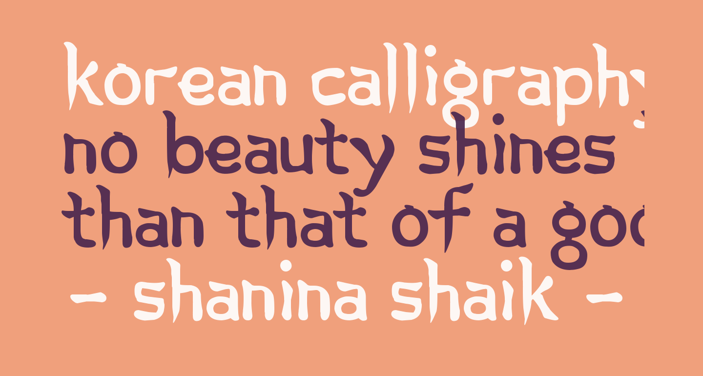 Korean Calligraphy free Font - What Font Is
