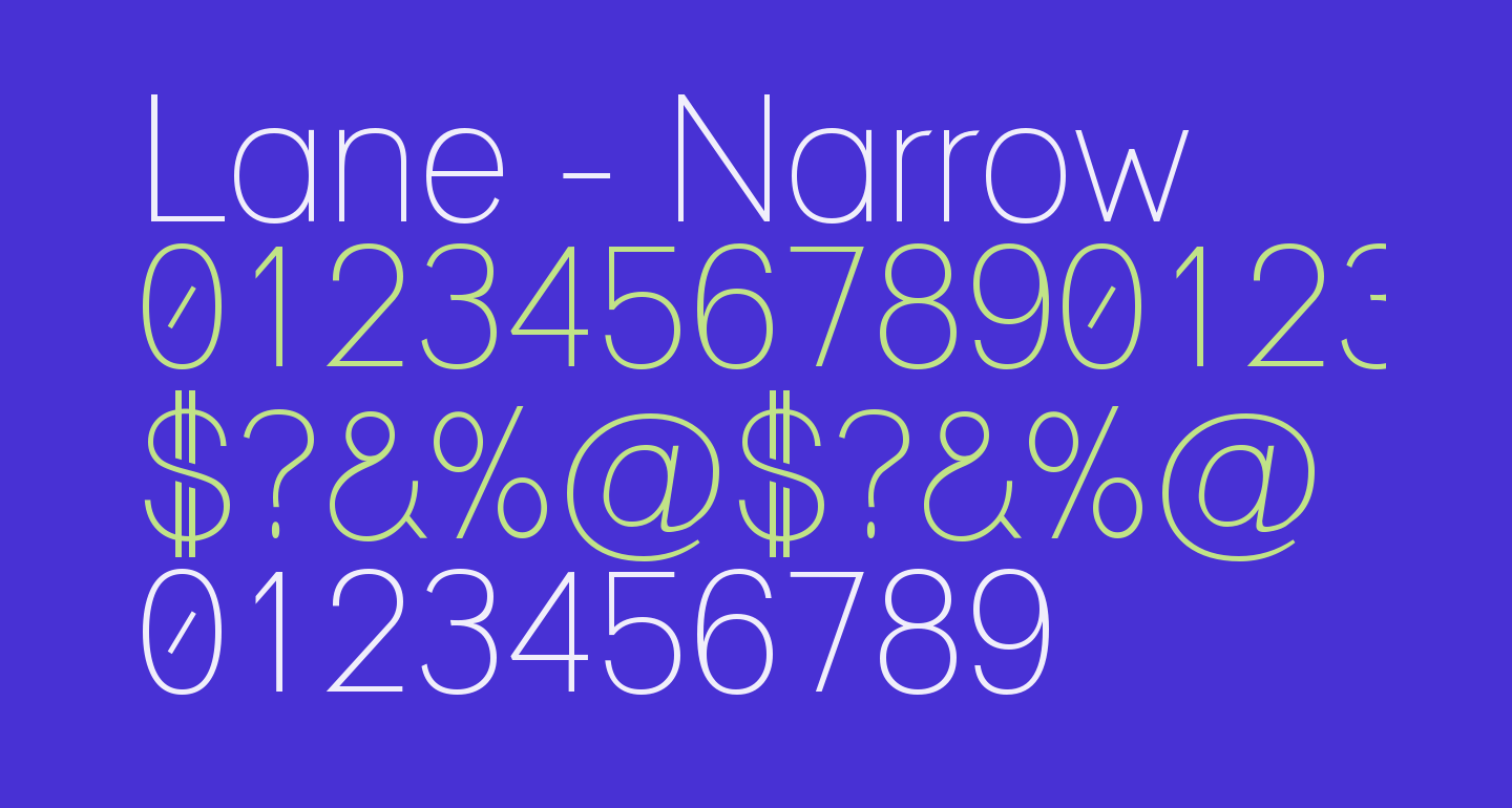 Lane - Narrow free Font - What Font Is