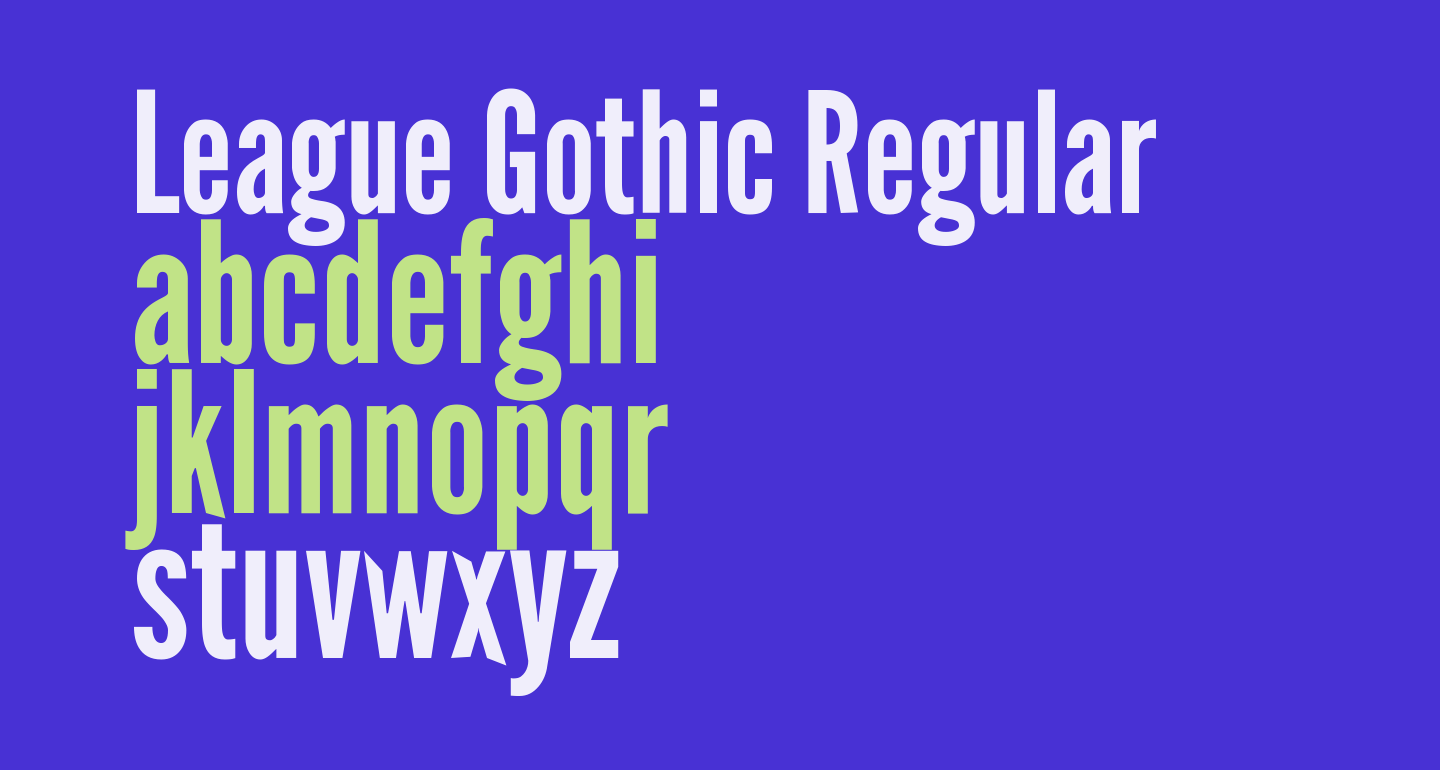 League Gothic Regular free Font - What Font Is