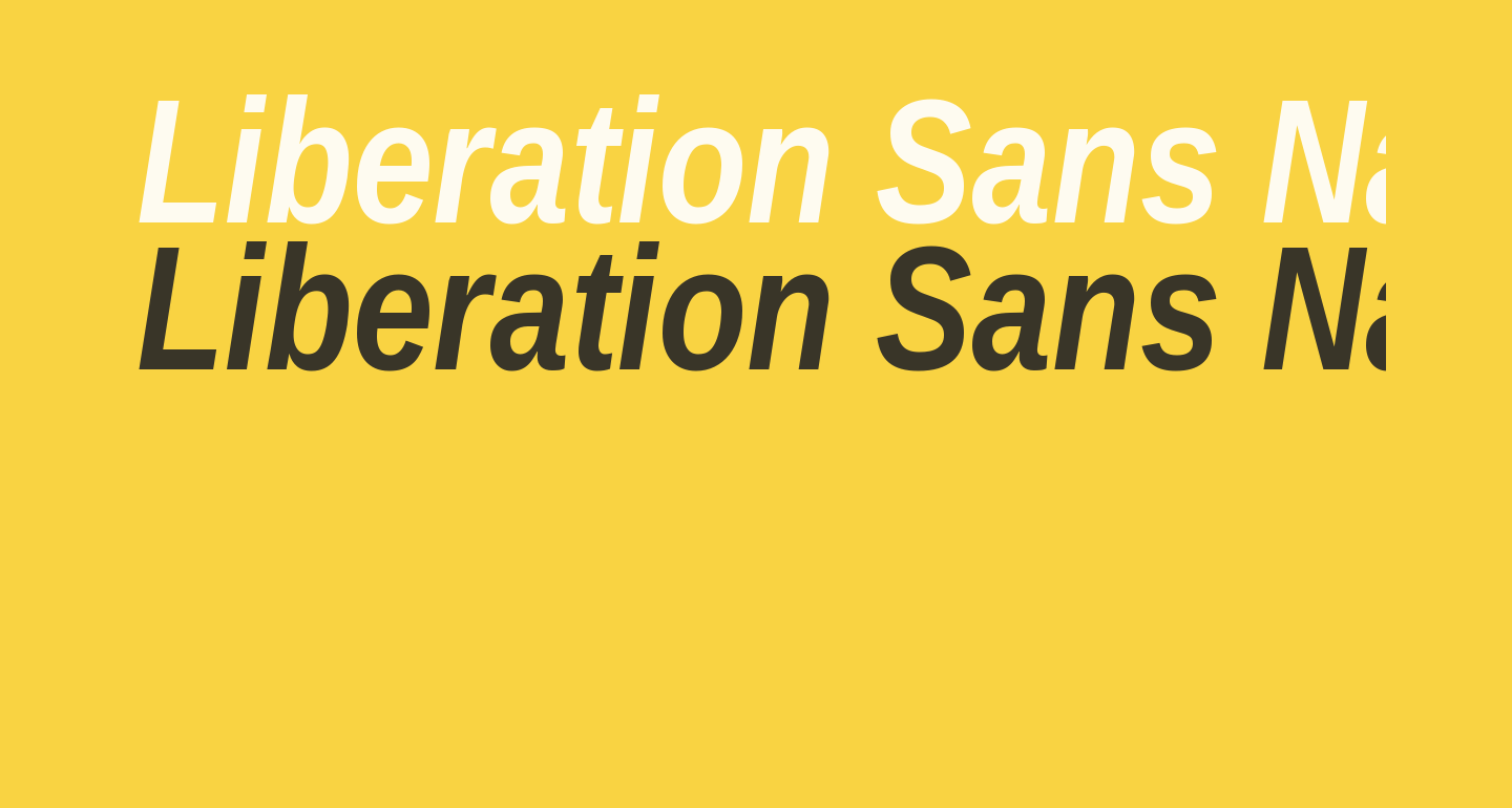 Liberation Sans Narrow Bold Italic free Font - What Font Is