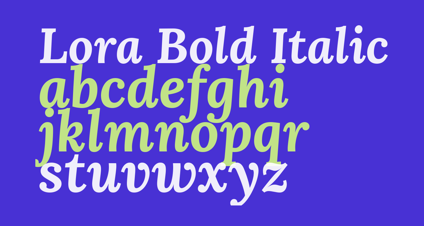 Lora Bold Italic free Font - What Font Is