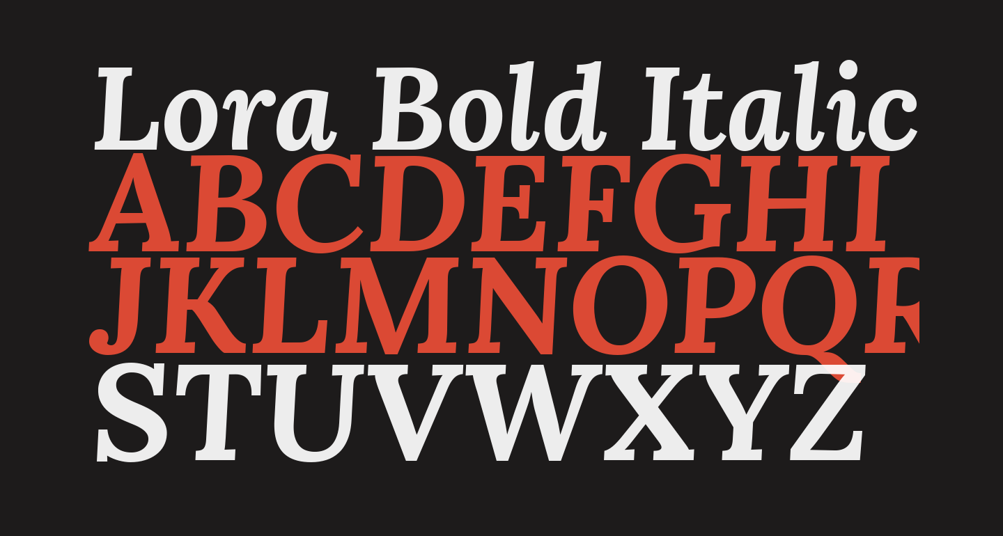 Lora Bold Italic free Font - What Font Is