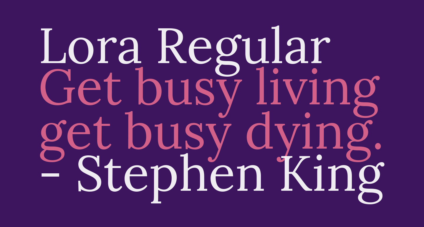 Lora Regular free Font - What Font Is