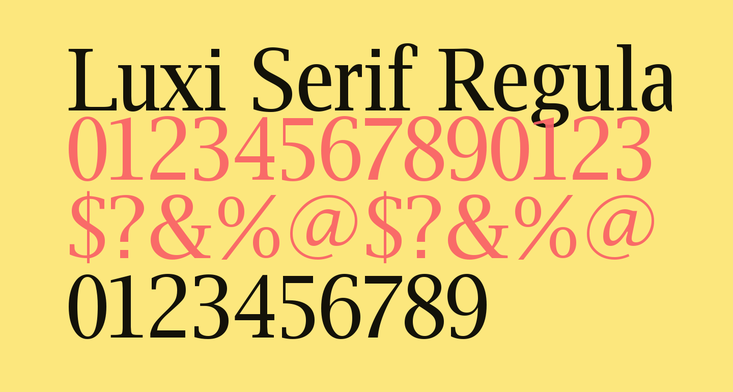 Luxi Serif Regular free Font - What Font Is