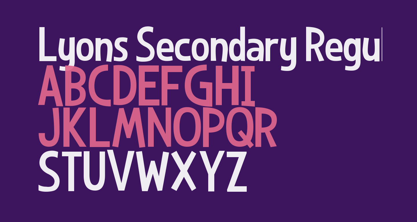 Lyons Secondary Regular free Font - What Font Is