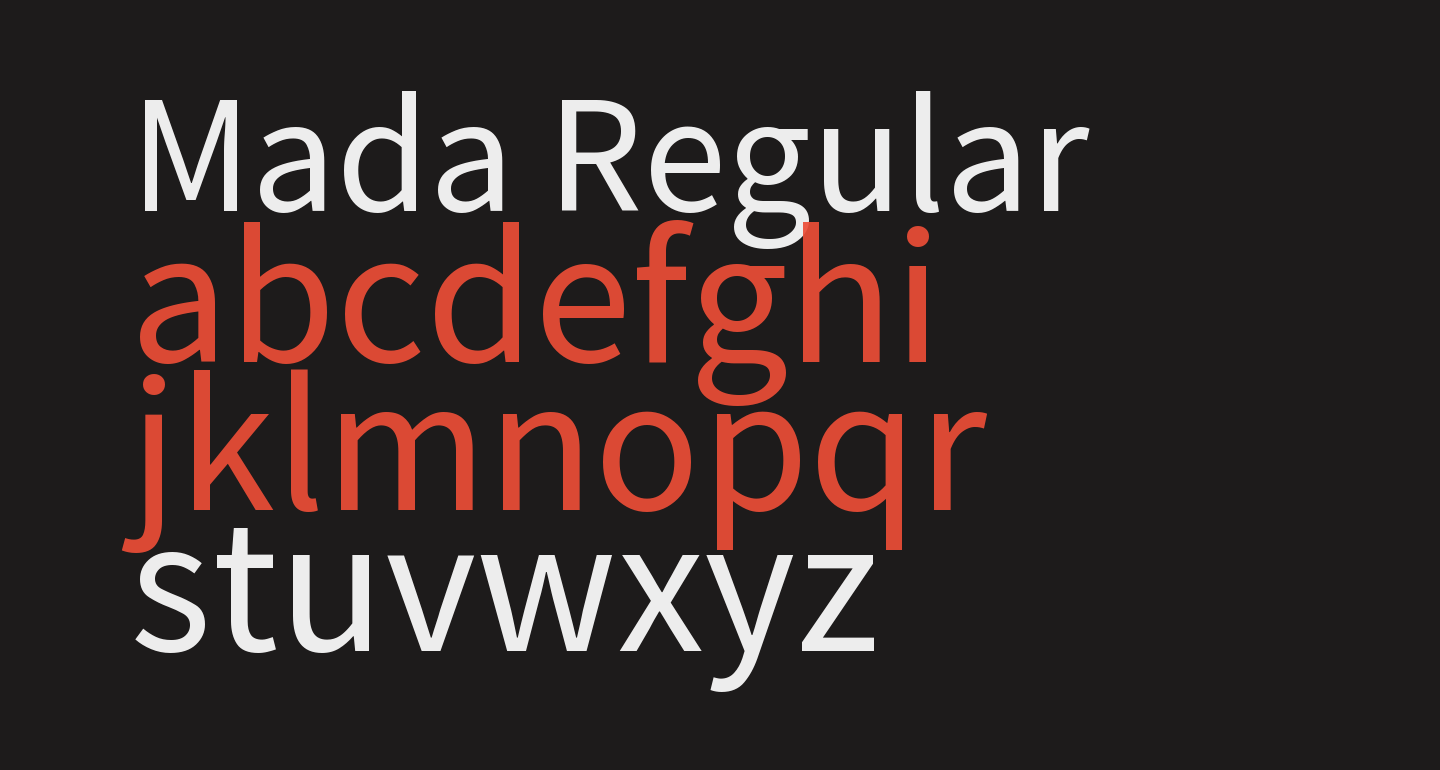 Mada Regular free Font - What Font Is