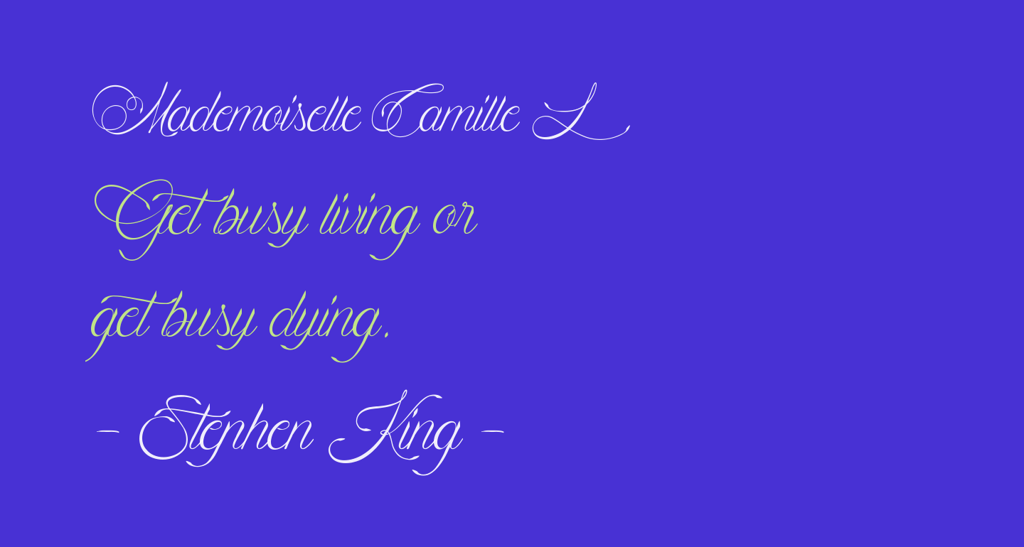 Mademoiselle Camille L free Font - What Font Is