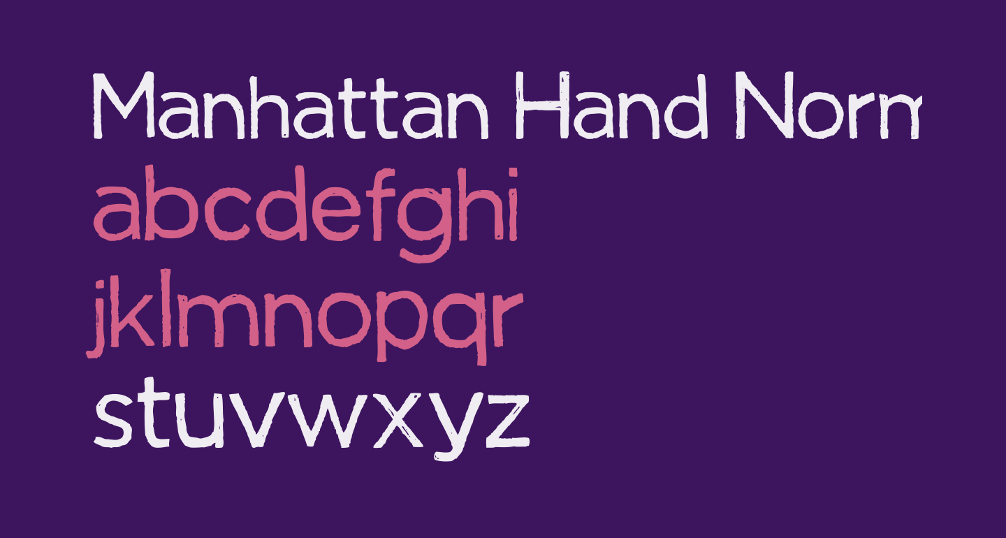 Manhattan Hand Normal free Font - What Font Is