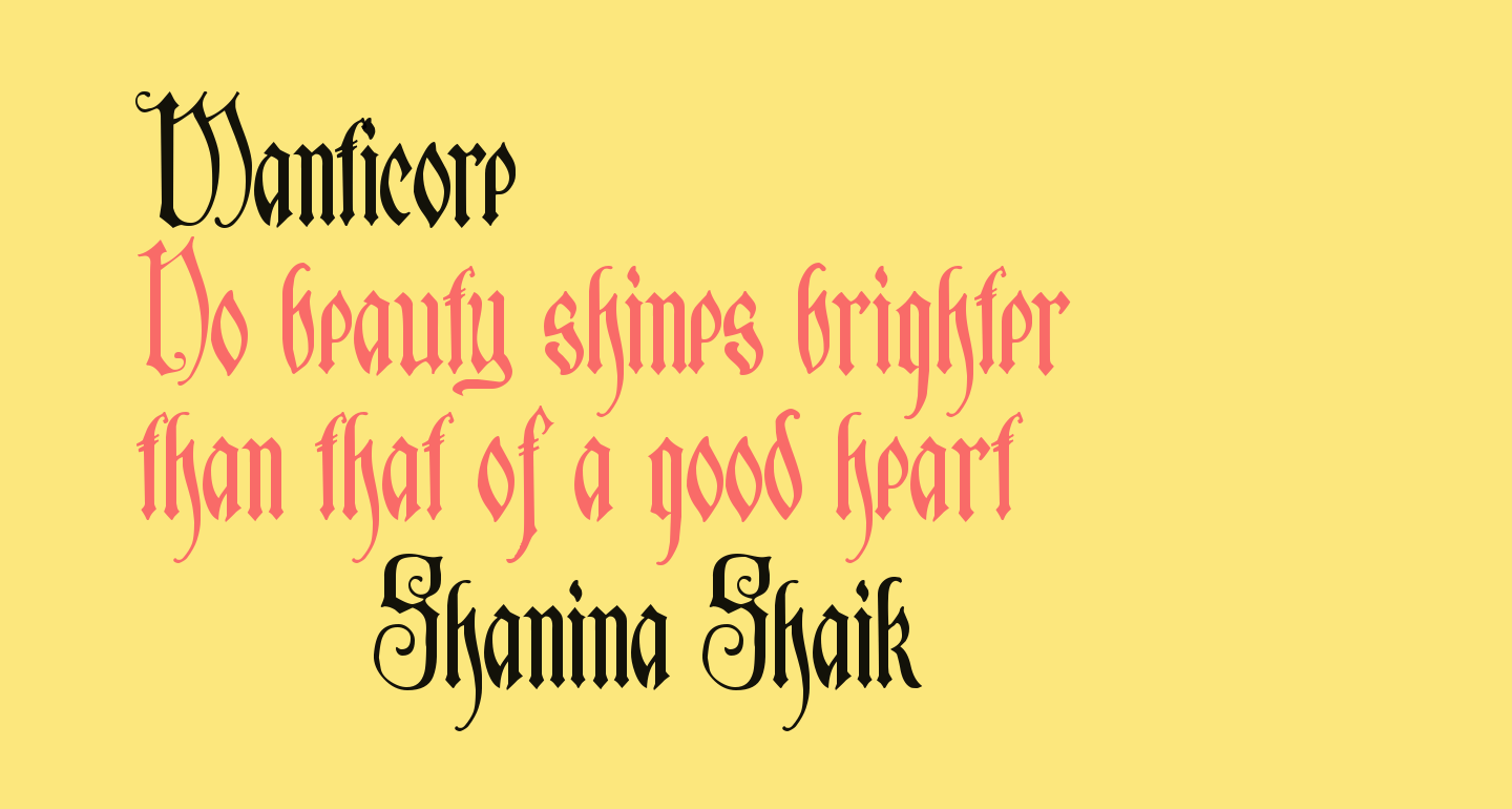 Manticore free Font - What Font Is