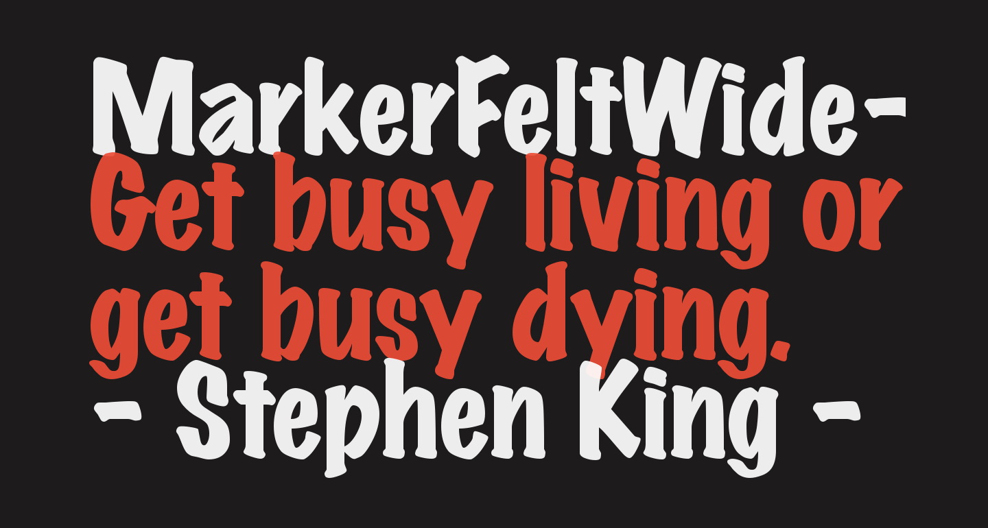 MarkerFeltWide-Plain Regular free Font - What Font Is