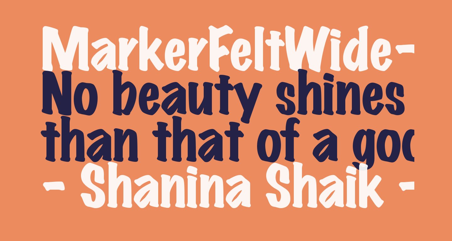 MarkerFeltWide-Plain Regular free Font - What Font Is