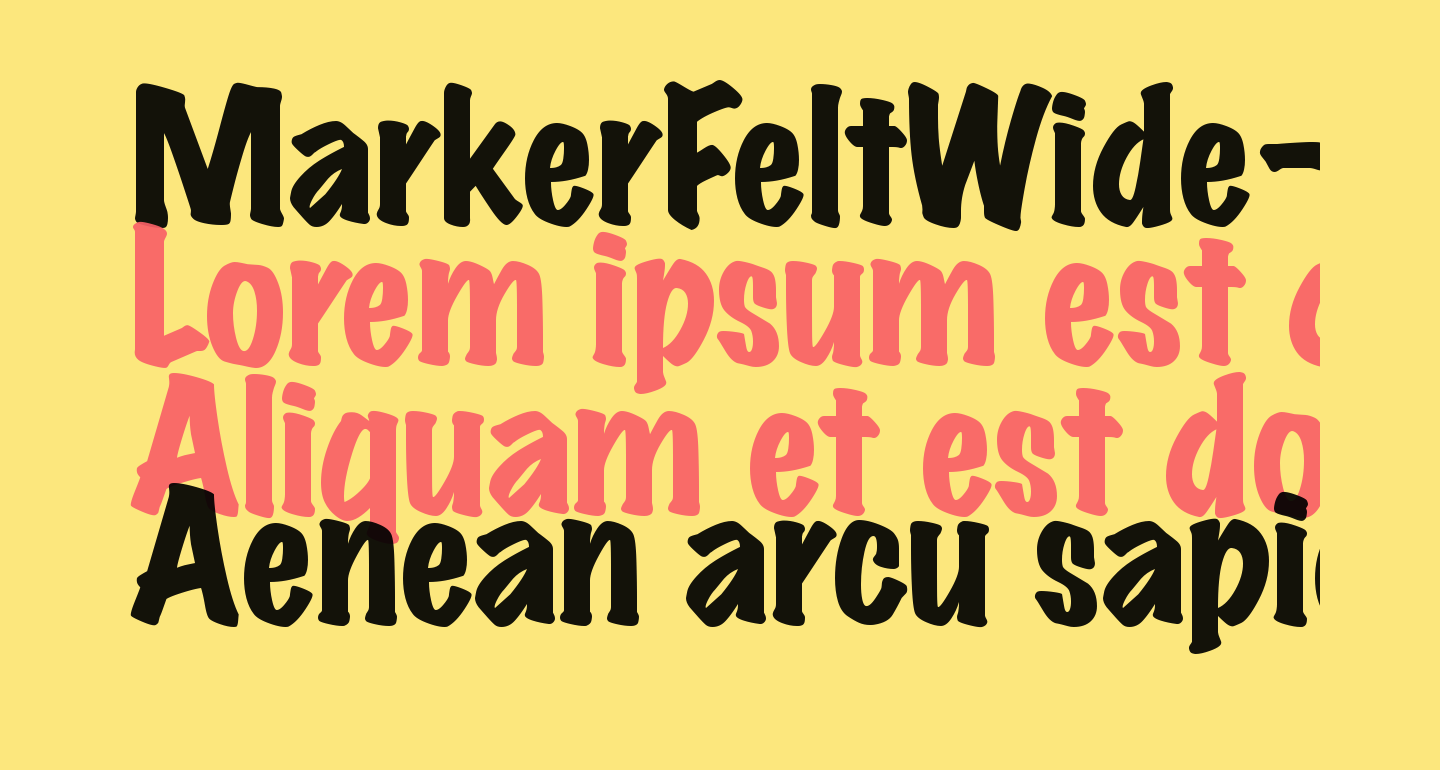 MarkerFeltWide-Plain Regular free Font - What Font Is