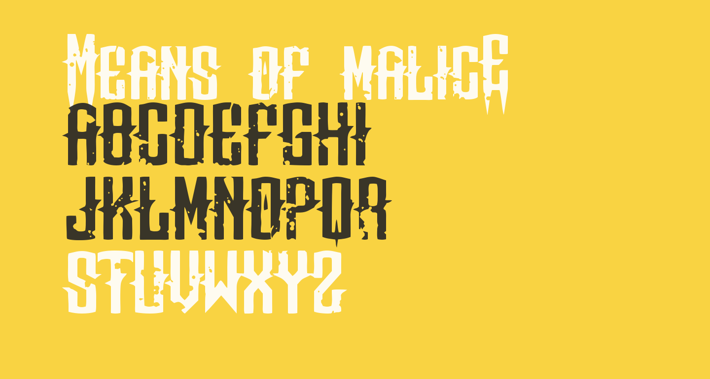 Means of malicE free Font - What Font Is