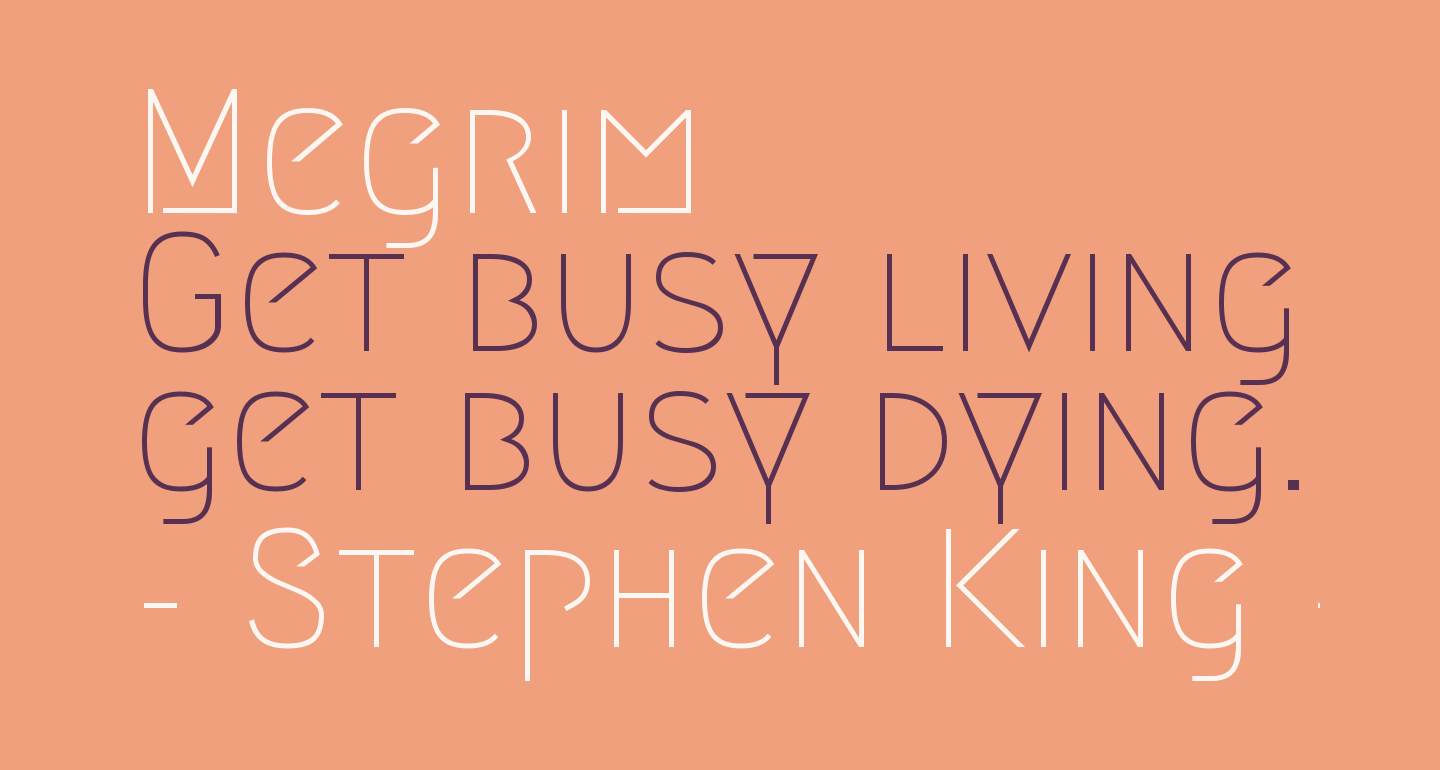 Megrim free Font - What Font Is