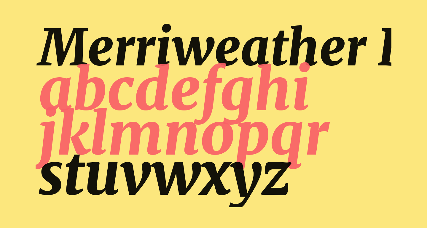 Merriweather Black Italic free Font - What Font Is