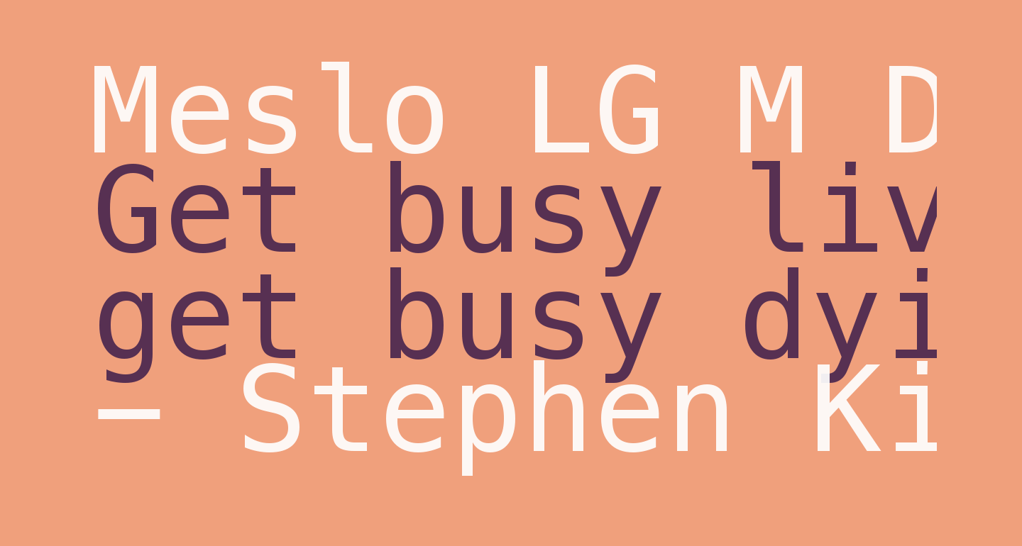 Meslo LG M DZ Regular free Font - What Font Is