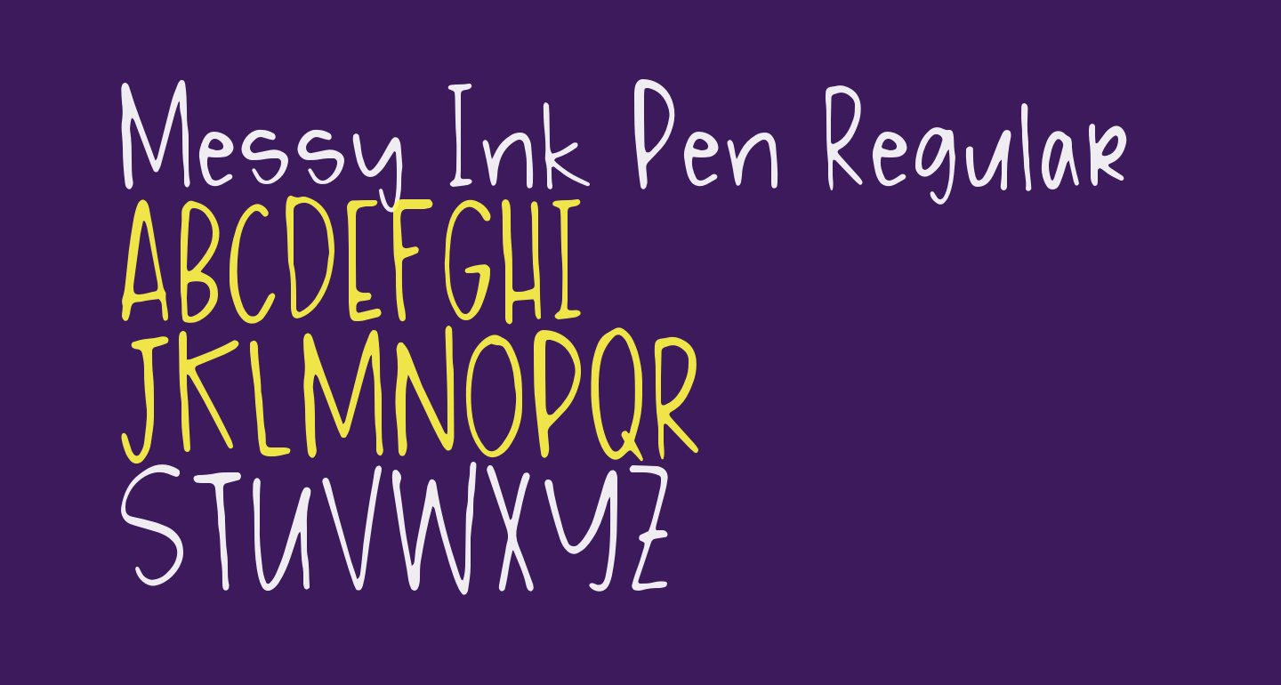 Messy Ink Pen Regular free Font - What Font Is