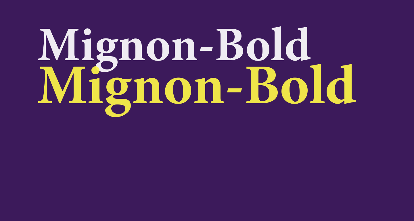 Mignon-Bold free Font - What Font Is