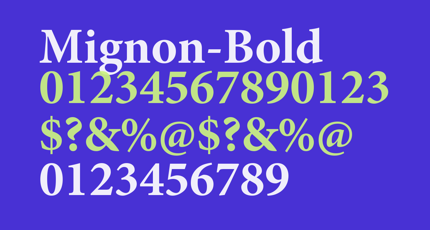 Mignon-Bold free Font - What Font Is