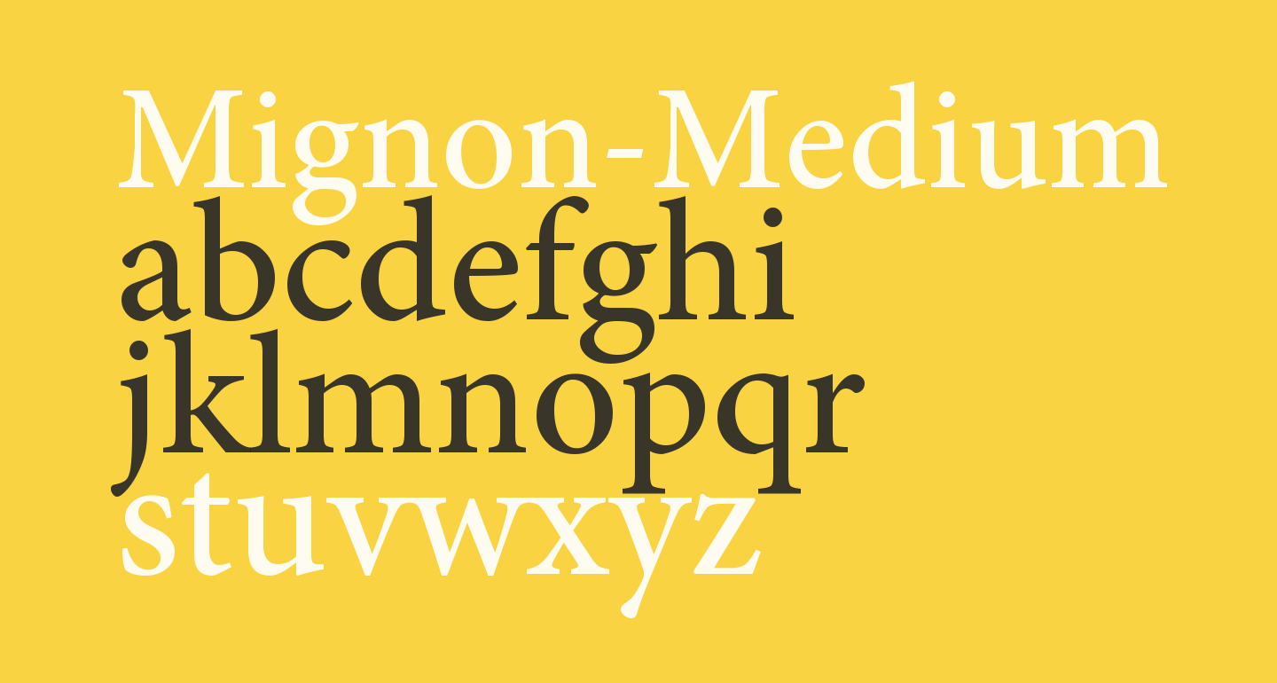 Mignon-Medium free Font - What Font Is