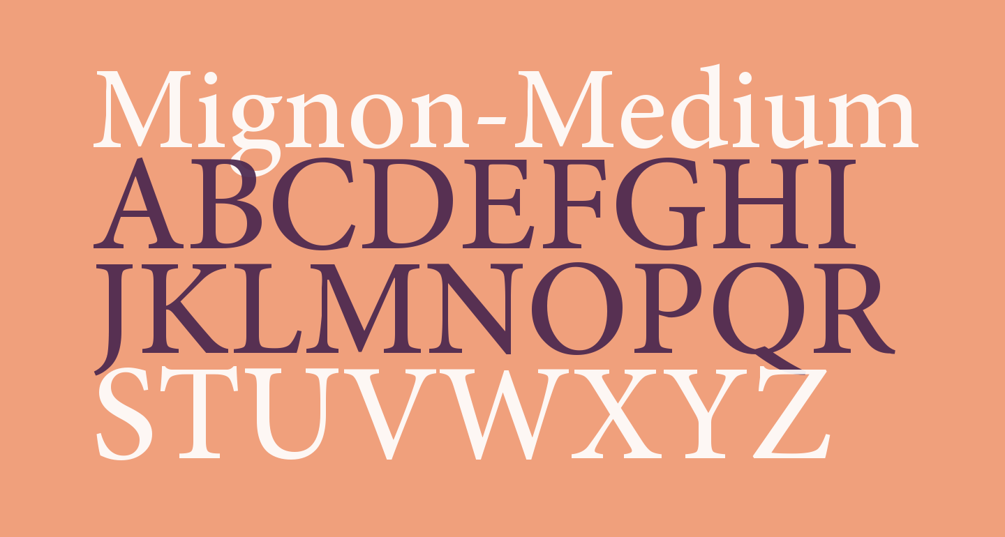 Mignon-Medium free Font - What Font Is