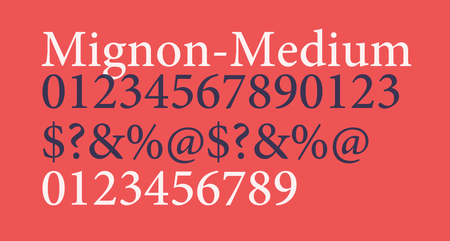 Mignon-Medium free Font - What Font Is