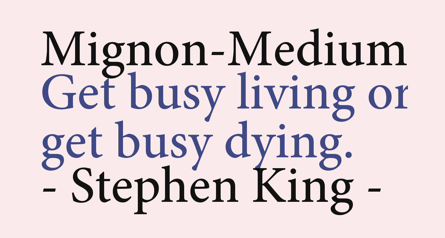 Mignon-Medium free Font - What Font Is