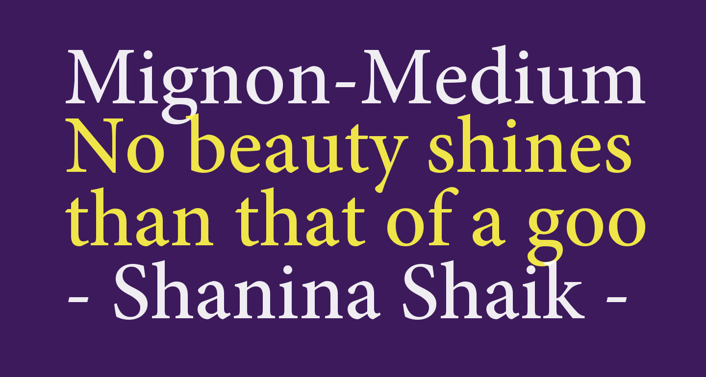 Mignon-Medium free Font - What Font Is