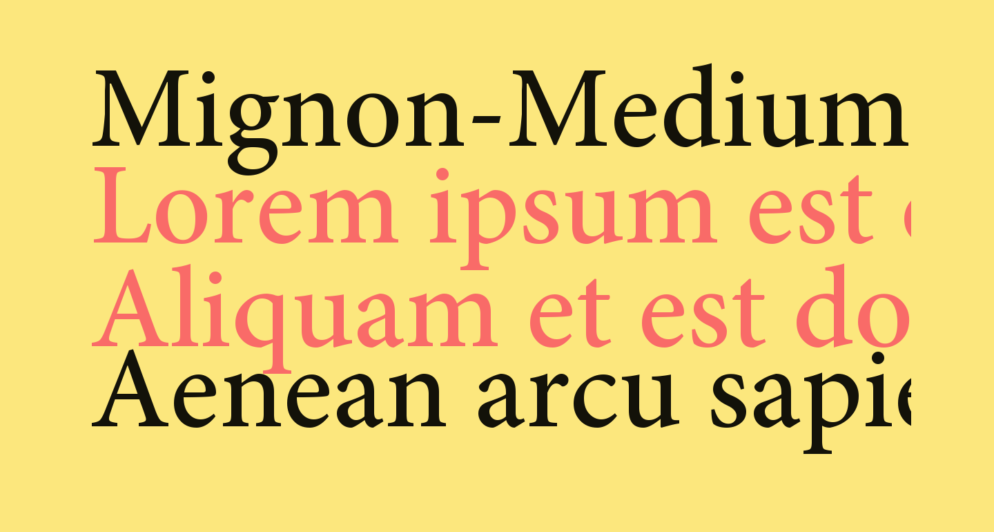 Mignon-Medium free Font - What Font Is
