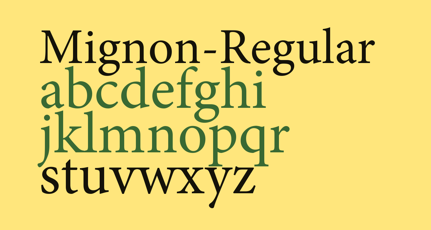 Mignon-Regular free Font - What Font Is