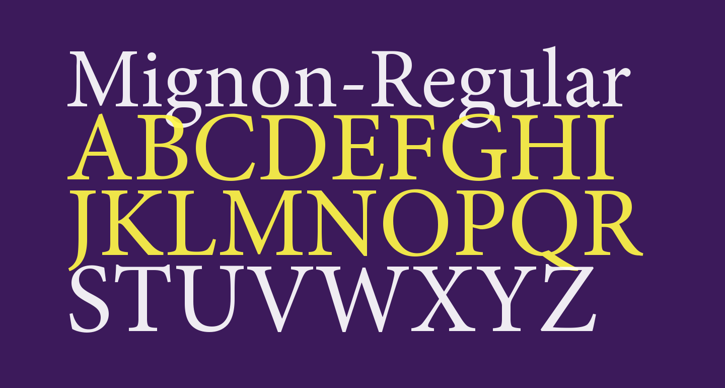 Mignon-Regular free Font - What Font Is