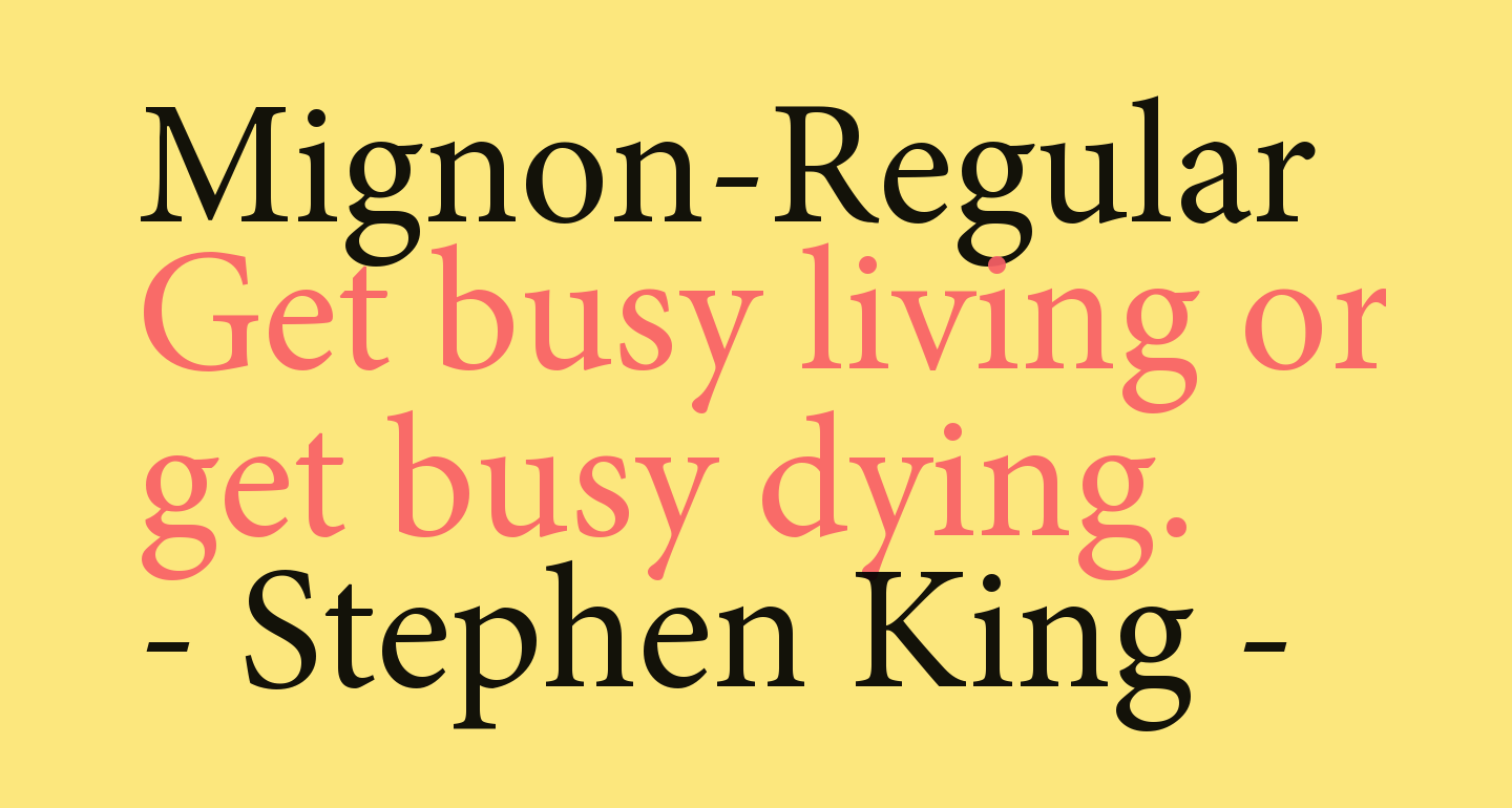 Mignon-Regular free Font - What Font Is