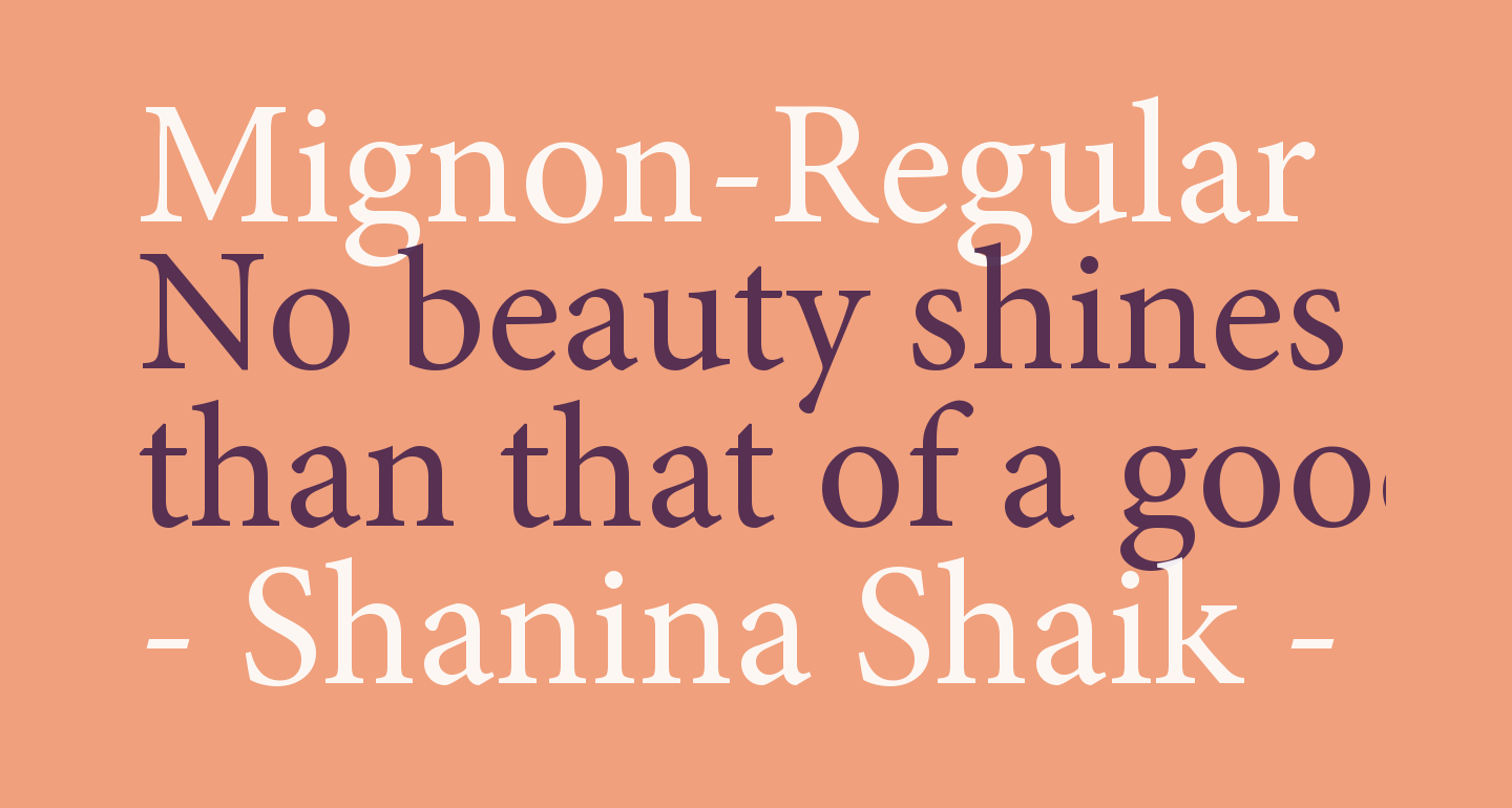 Mignon-Regular free Font - What Font Is