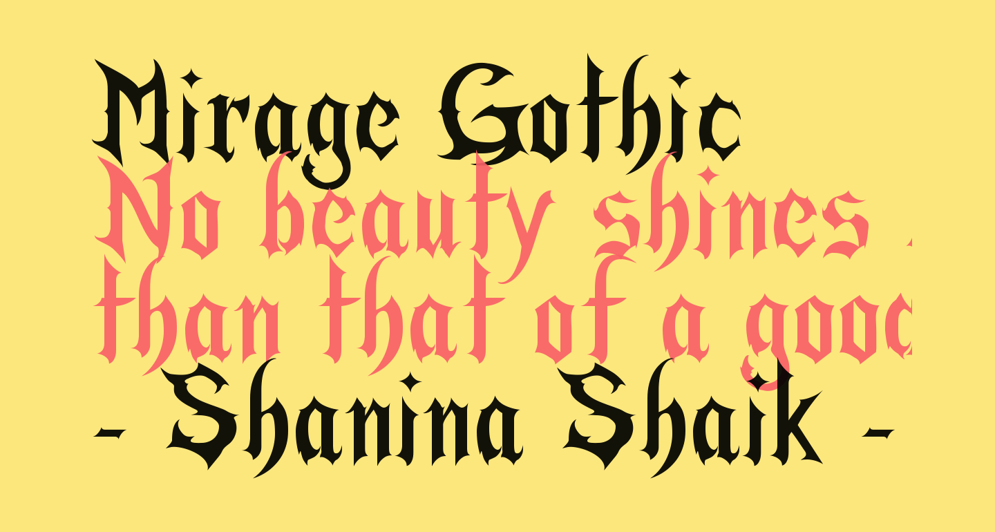 Mirage Gothic free Font - What Font Is
