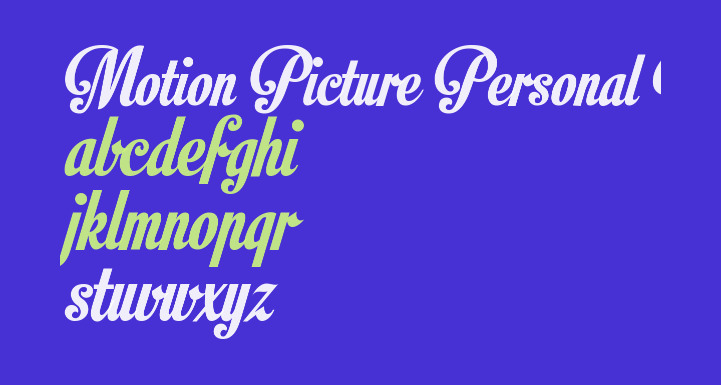 Motion Picture Personal Use free Font - What Font Is