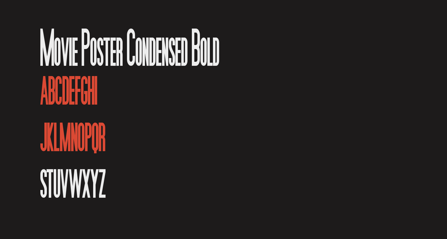 Movie Poster Condensed Bold free Font - What Font Is