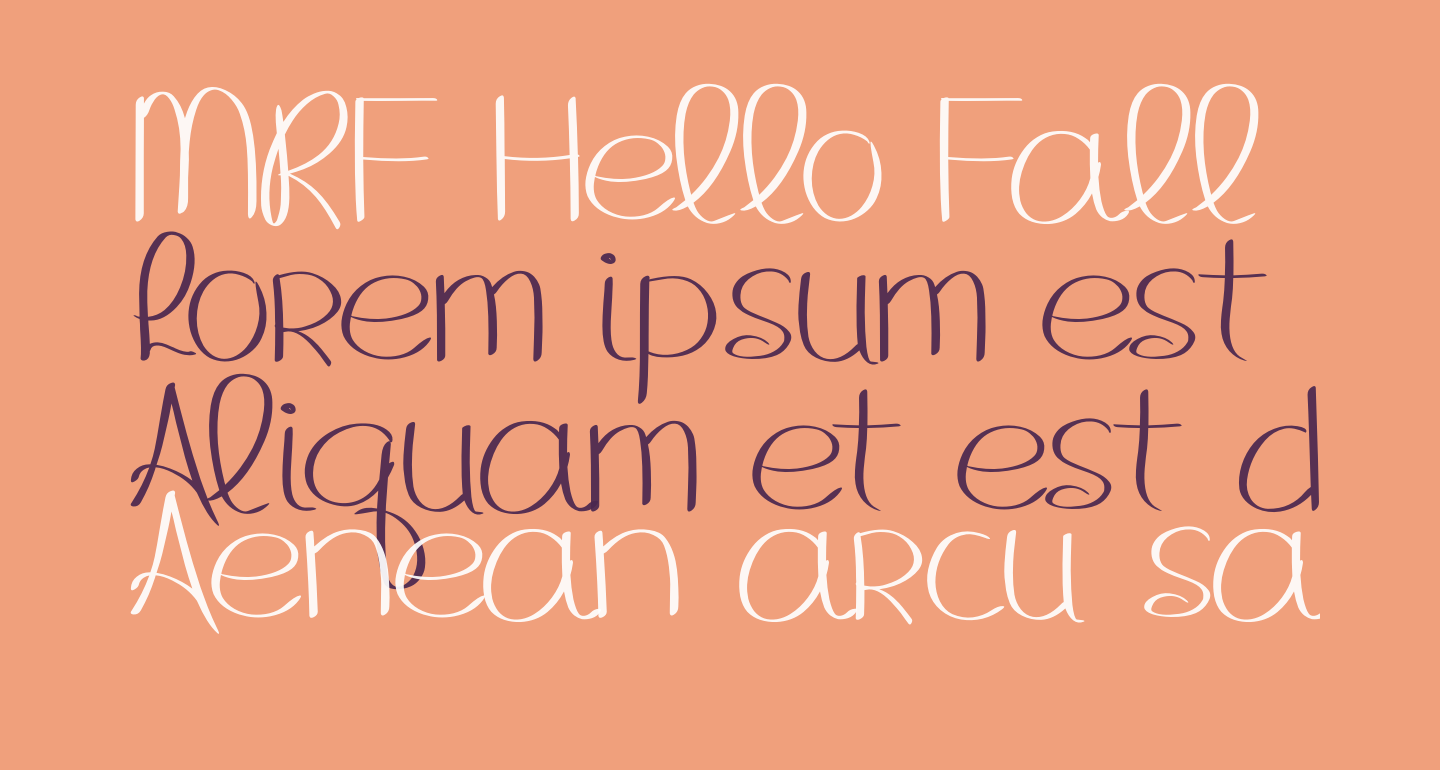 MRF Hello Fall free Font - What Font Is