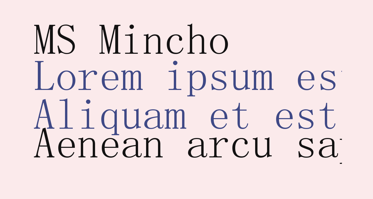 MS Mincho free Font - What Font Is