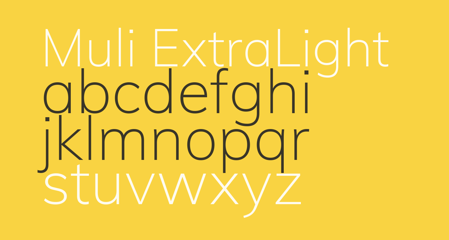 Muli ExtraLight free Font - What Font Is