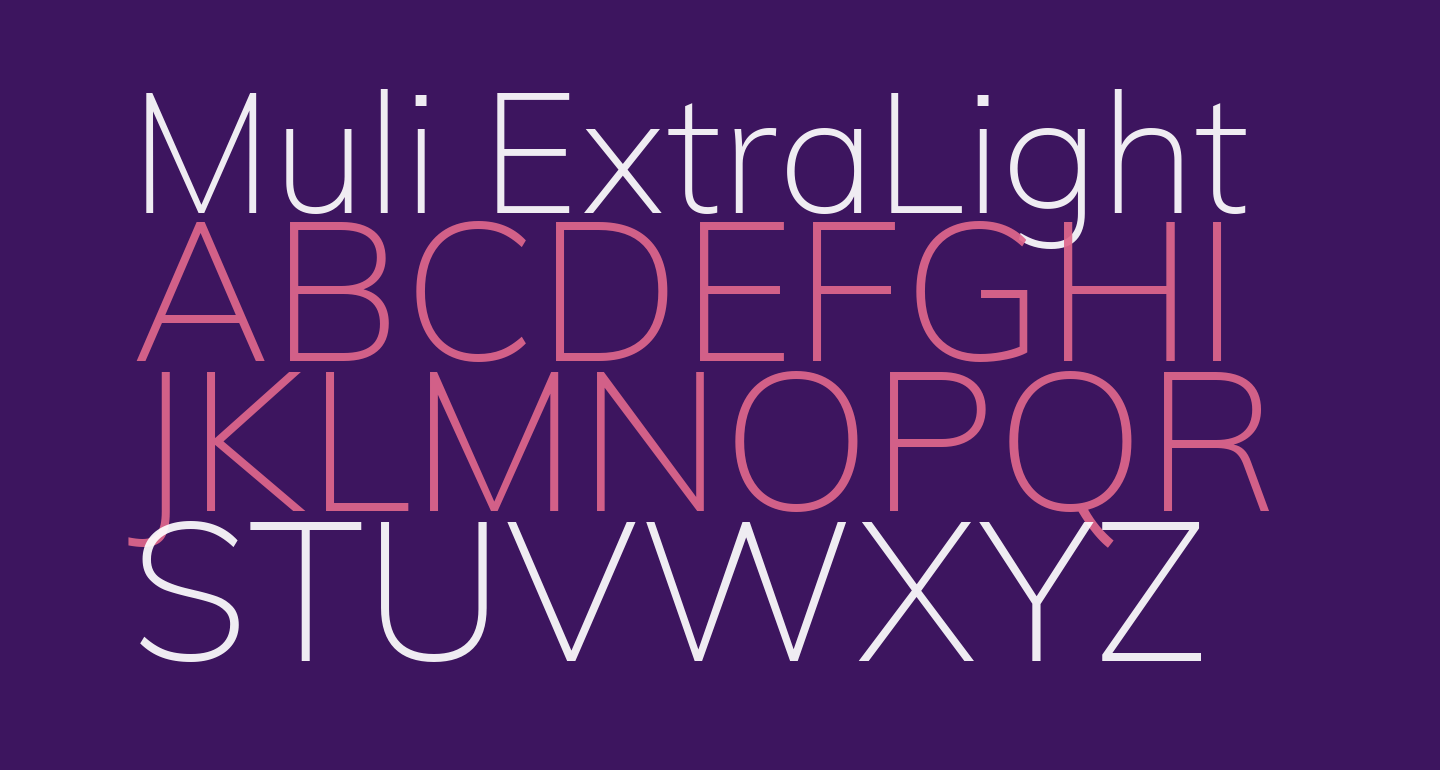 Muli ExtraLight free Font - What Font Is