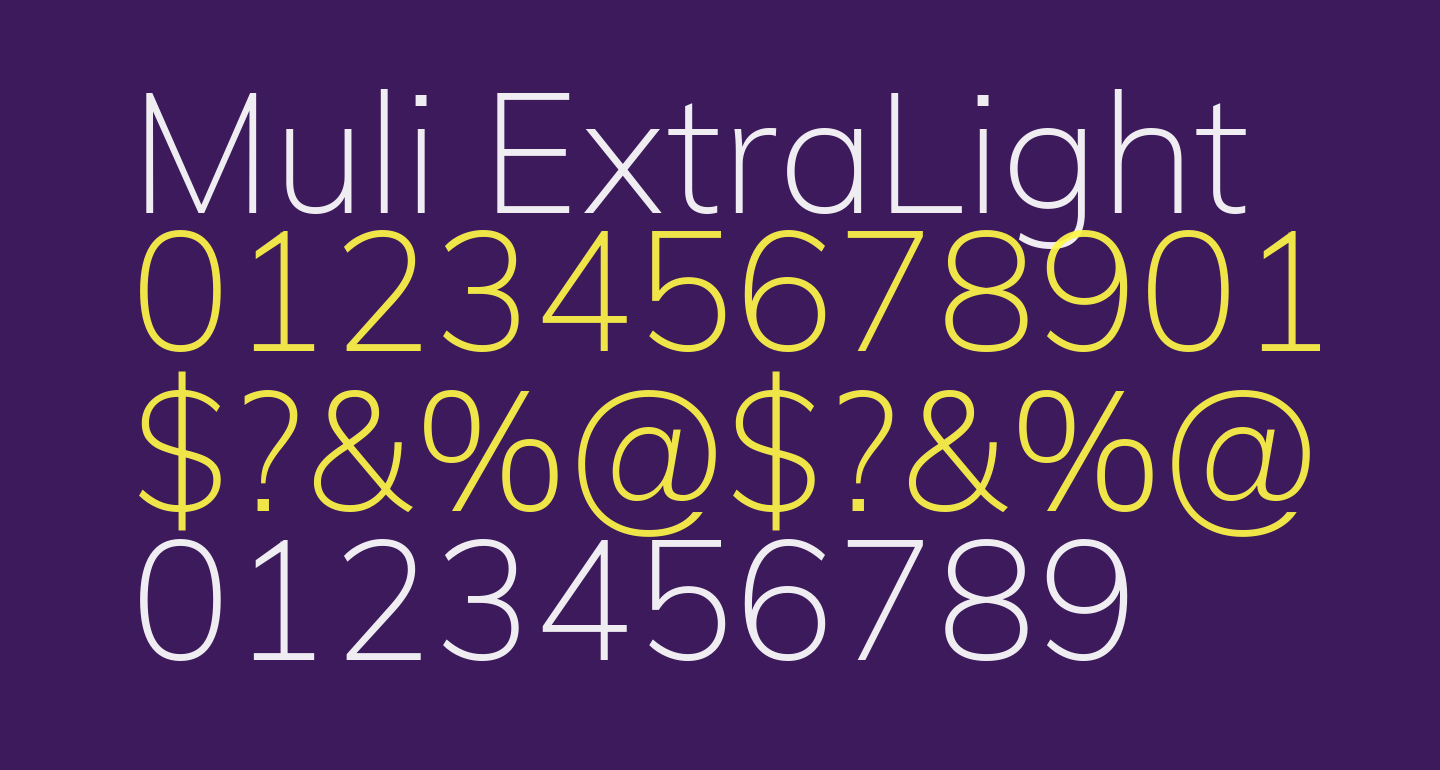 Muli ExtraLight free Font - What Font Is