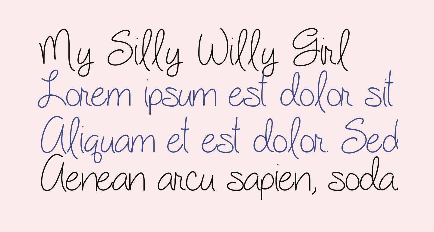 My Silly Willy Girl Free Font What Font Is