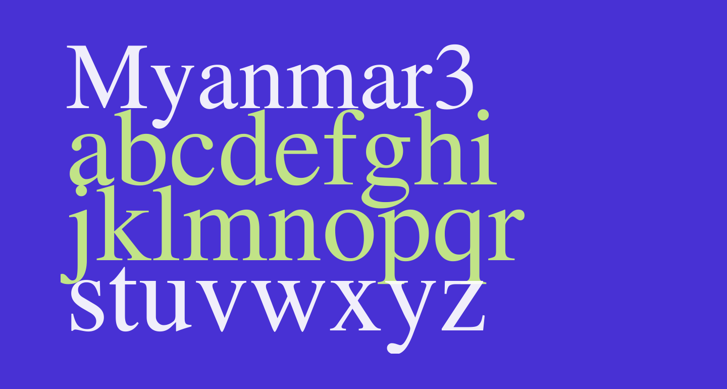 Myanmar3 free Font - What Font Is