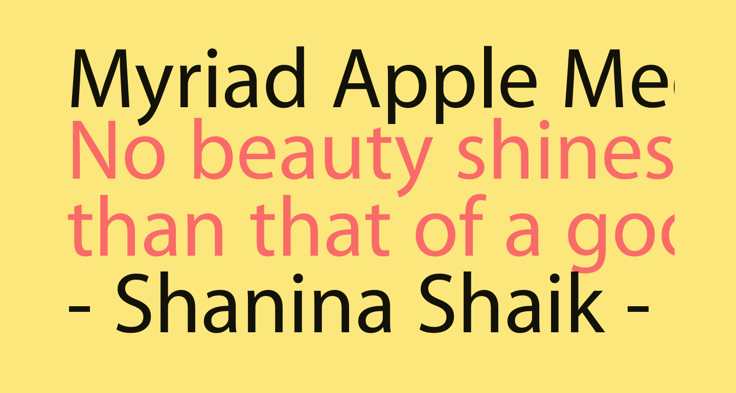 Myriad Apple Medium free Font - What Font Is