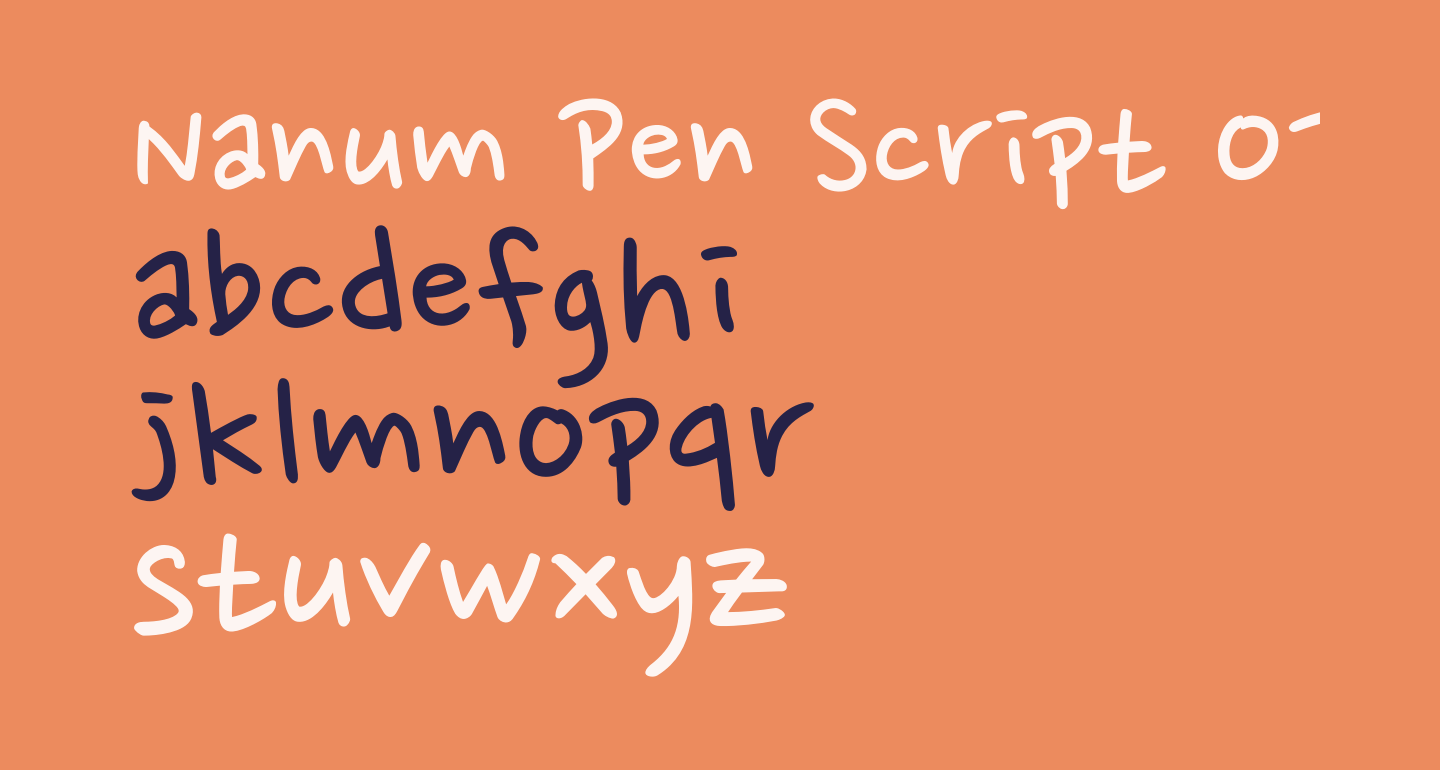 Nanum Pen Script OTF free Font - What Font Is