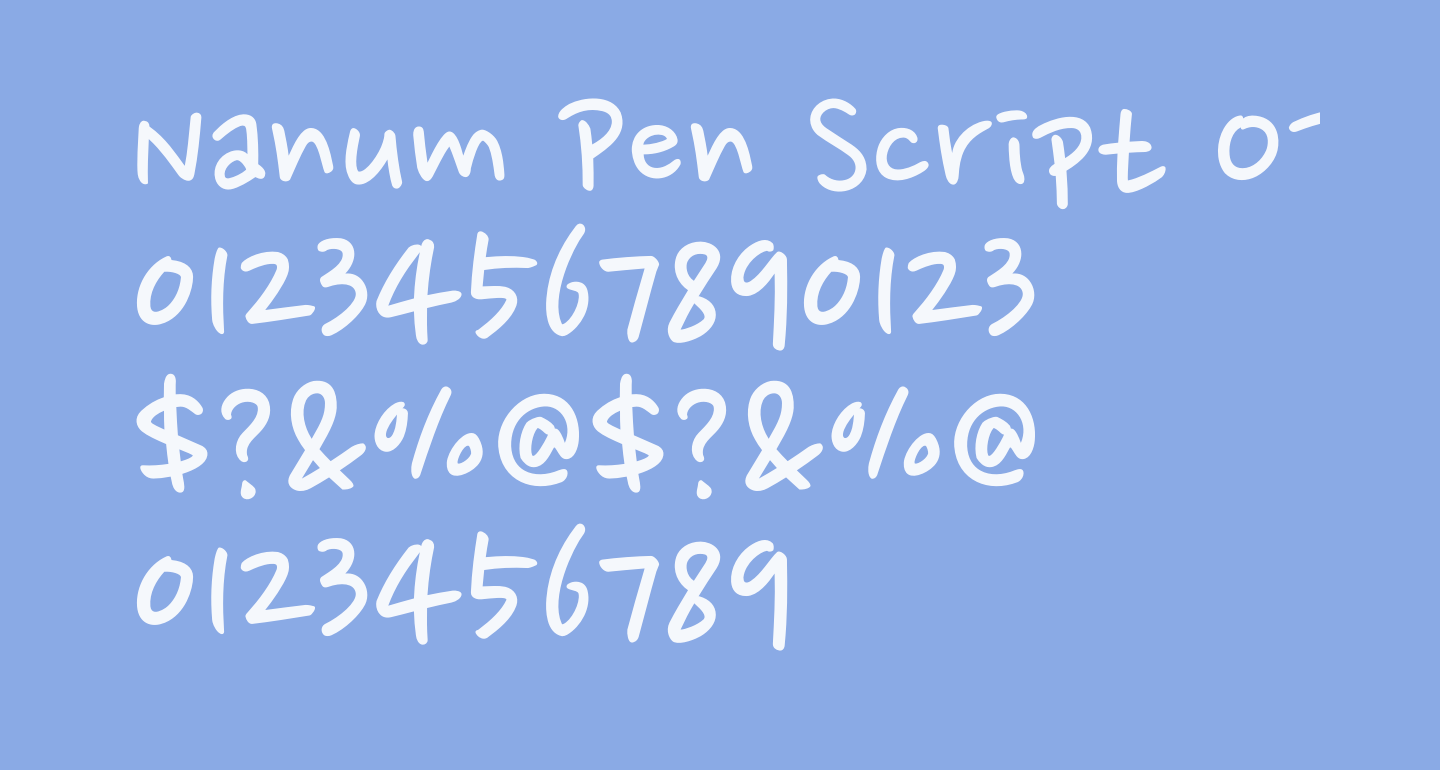 Nanum Pen Script OTF free Font - What Font Is