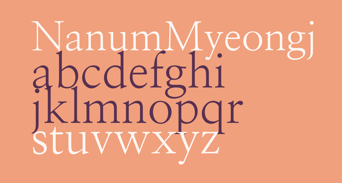 NanumMyeongjo free Font - What Font Is